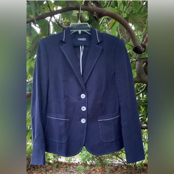 Basler | Jackets & Coats | Basler Navy Cotton Blazer With White ...